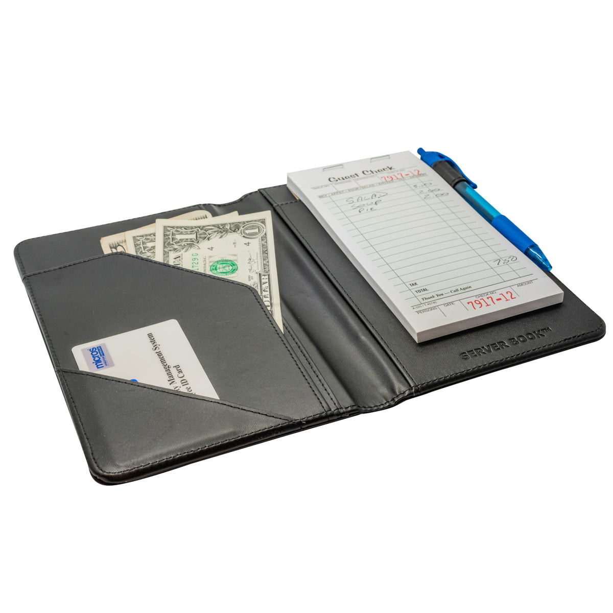 Server Book Classic 8" x 5" Server Organizer - Black Order Pad Holder ...